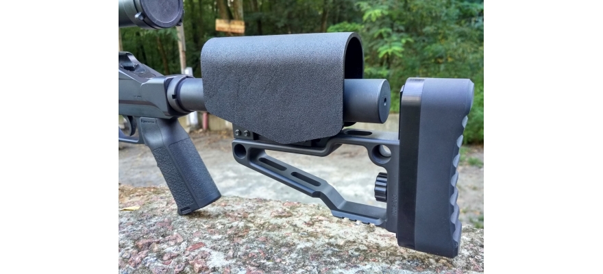 Adjustable Rifle Buttstock by "KRYK". Armor Black.