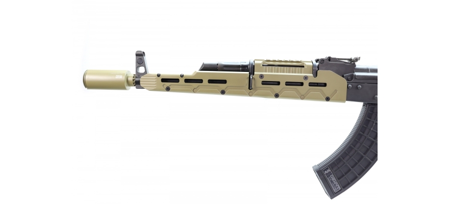 Extended Tactical Handguard for AK/AKM based Rifles by "ME". Coyote Tan