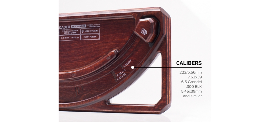 AK/AR MAGAZINE LOADER by PODAVACH. NATURAL WOOD/BROWN